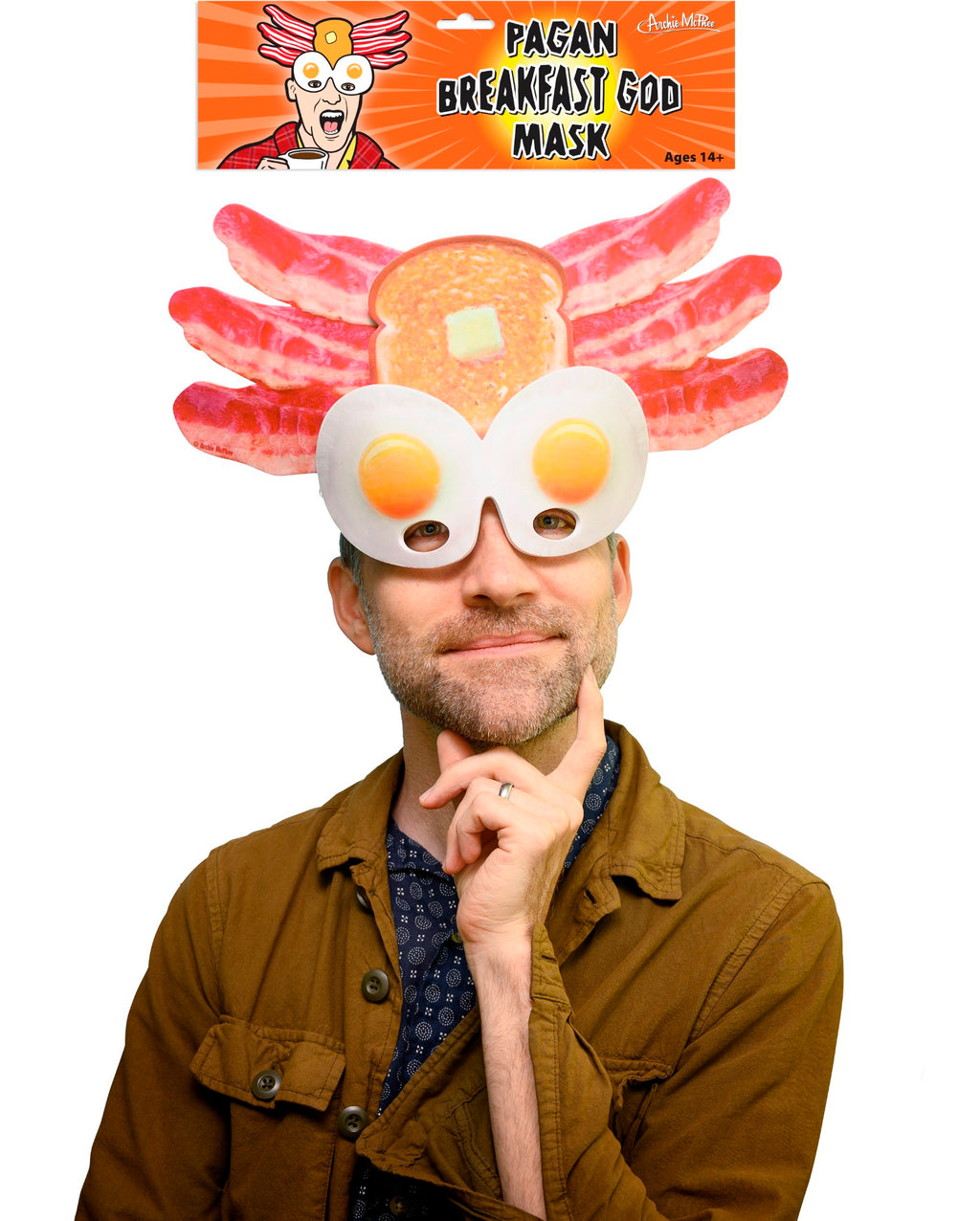 Pagan Breakfast God Mask -Bacon Eggs Toast Costume Party Gag – Giggle ...