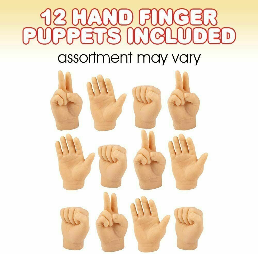 12 Tiny Hand Finger Trick Puppet Rock Paper Scissors Toy – Giggle Novelties