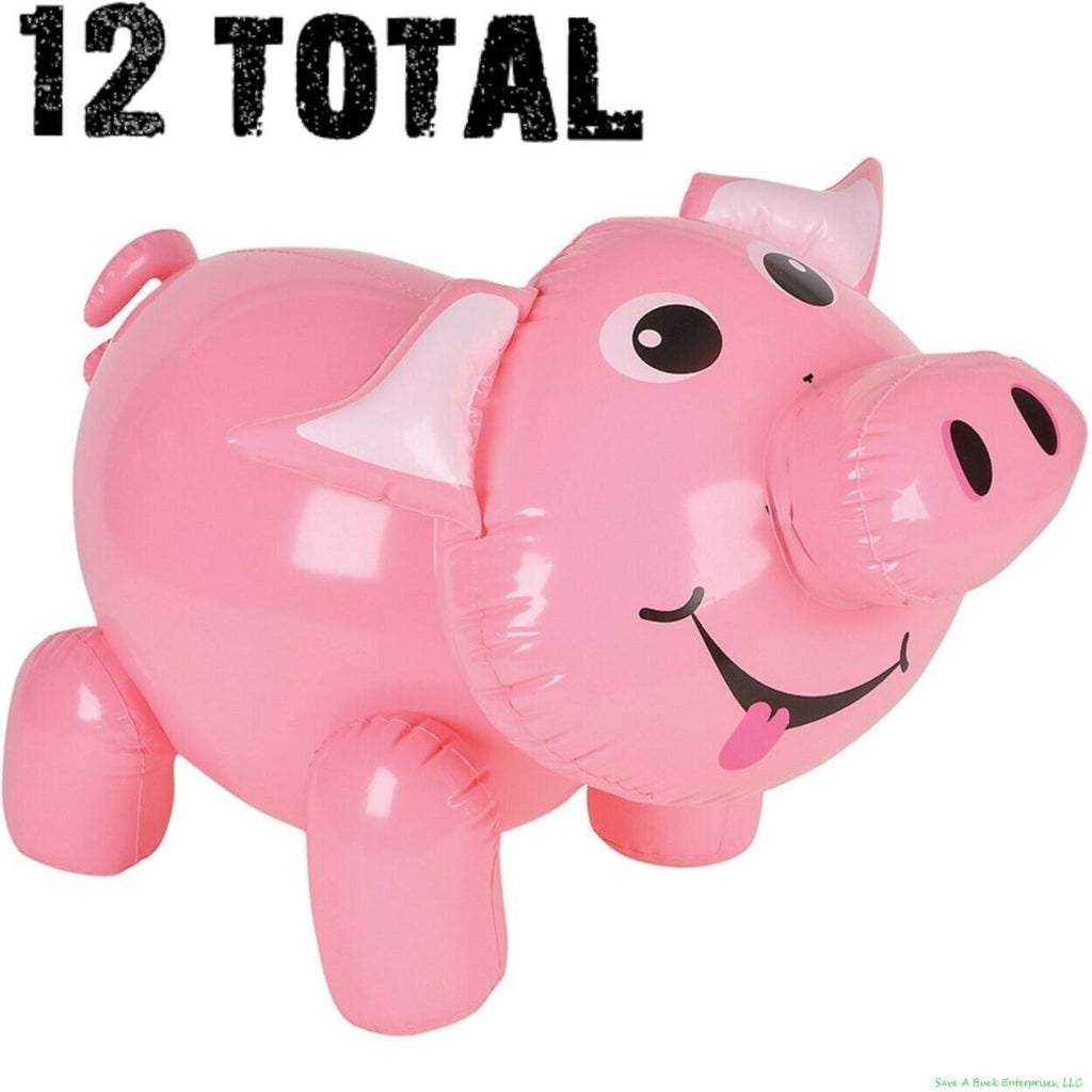 12 Inflatable Pig Pool Party Decor – Fun & Unique Float – Giggle Novelties