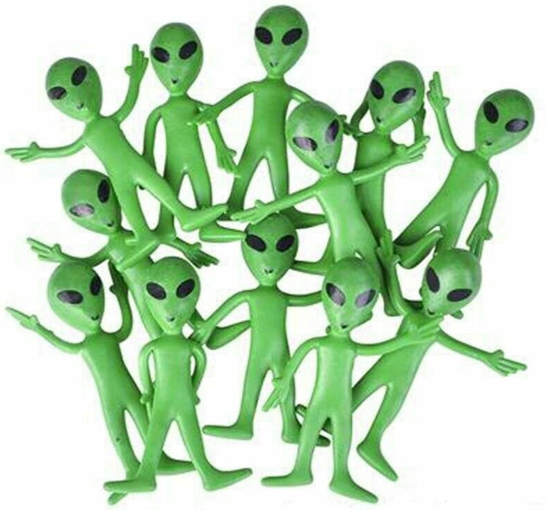 12 Bendable Green Alien Toy Set - Area 51 Fun – Giggle Novelties