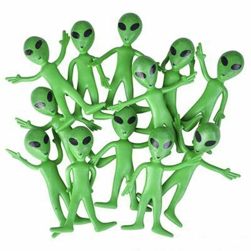 120 Green Alien Bendable Action Figures - Fun Rubber Toys – Giggle ...