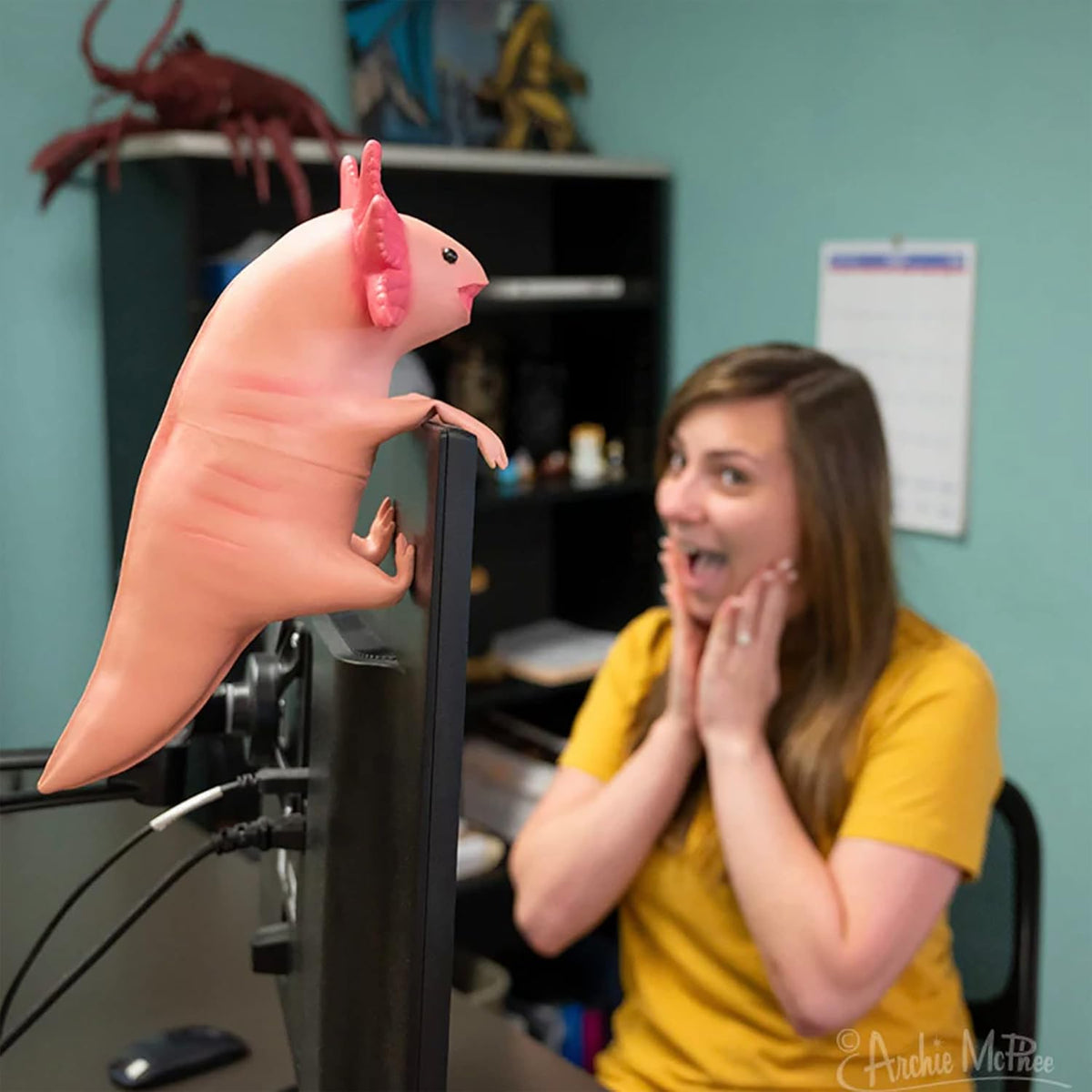 Office Axolotl Buddy Figure - Your New Hang Out Friend Toy - Archie Mc ...