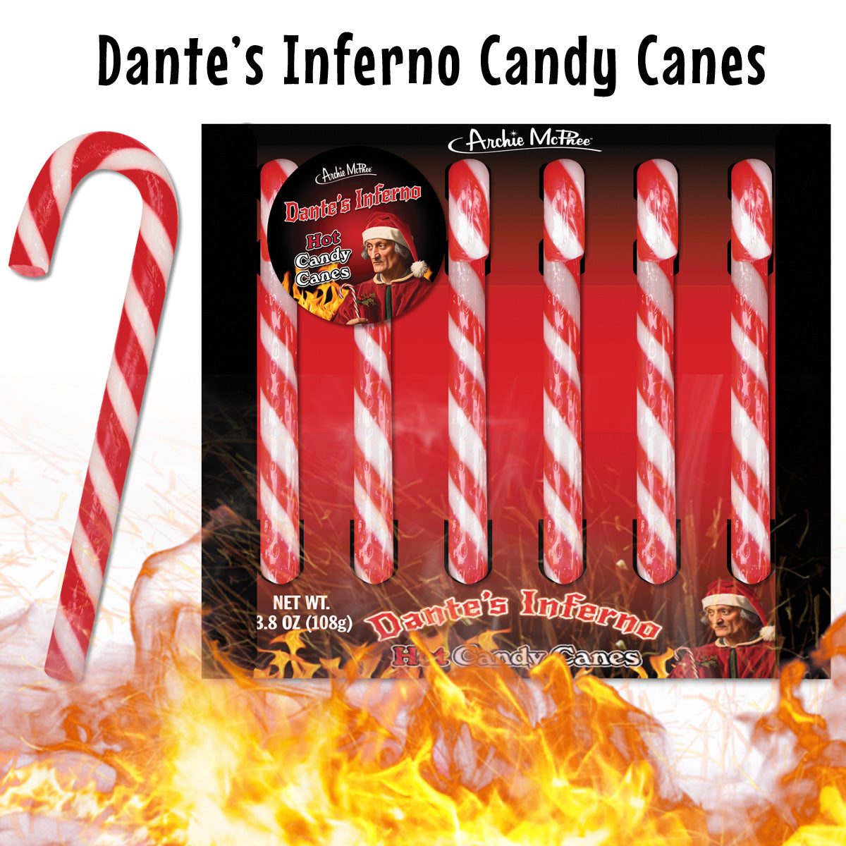 Dante's Inferno Spicy Hot Candy Canes Christmas Holiday Fun Gag - Arch ...