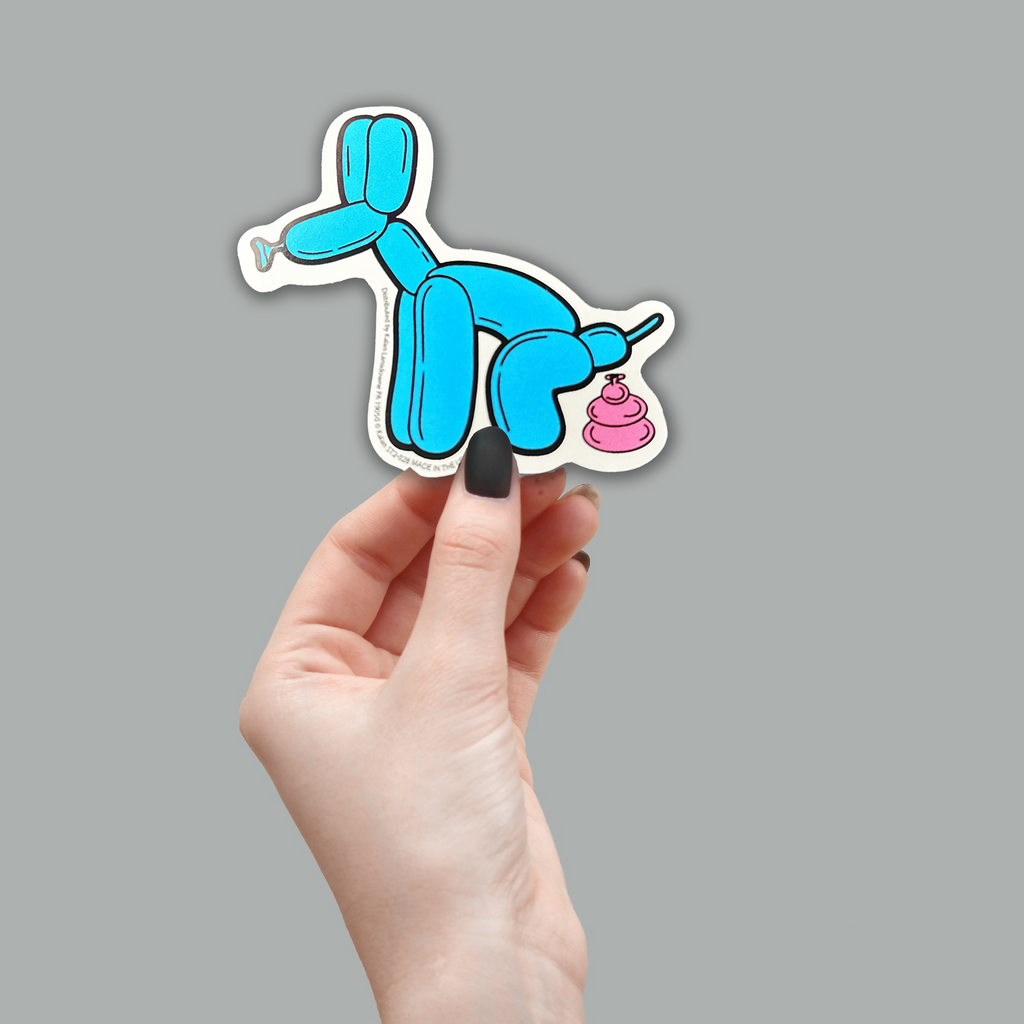 Funny "Ballon Dog Pooping" Sticker - Durable & USA Made – Giggle Novelties