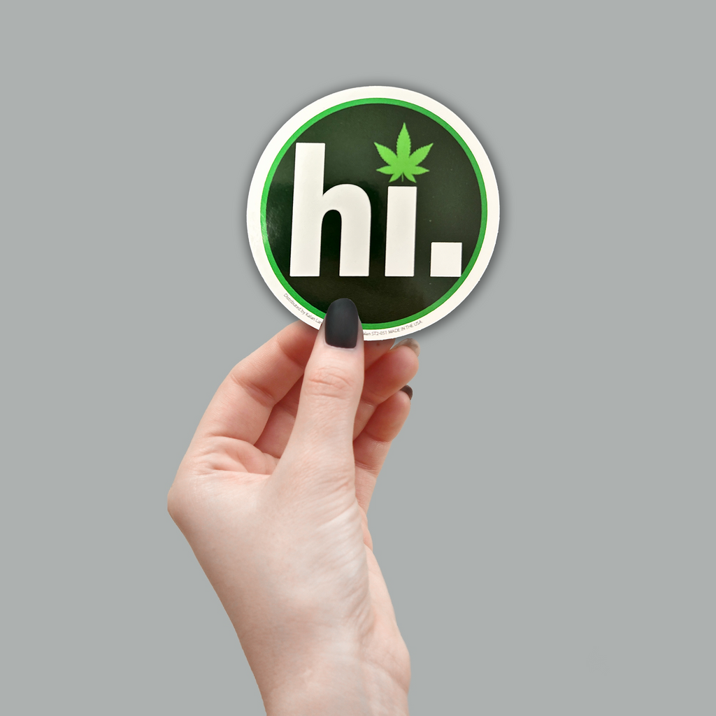 Marijuana Pot Leaf Sticker – Durable Die-Cut Decal – Giggle Novelties