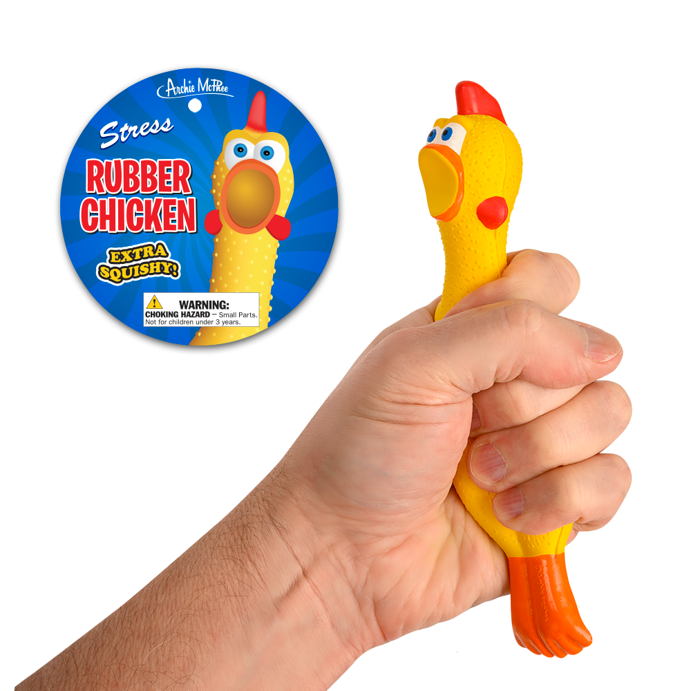 STRESS CHICKEN - Squeezable Squishy Hand Rubber Fidget Toy – Giggle ...